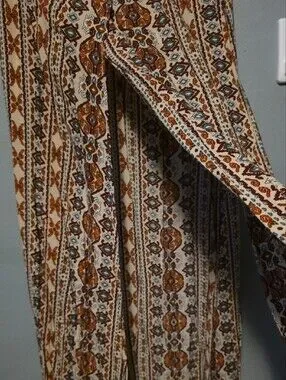 Skirts | Boho Printed Maxi Skirt In Cream And Rust | Poshmark